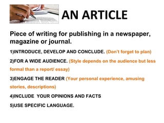 Write an article | PPT