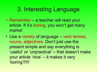 Write an article_tips | PPT