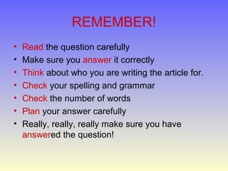 Write an article_tips | PPT