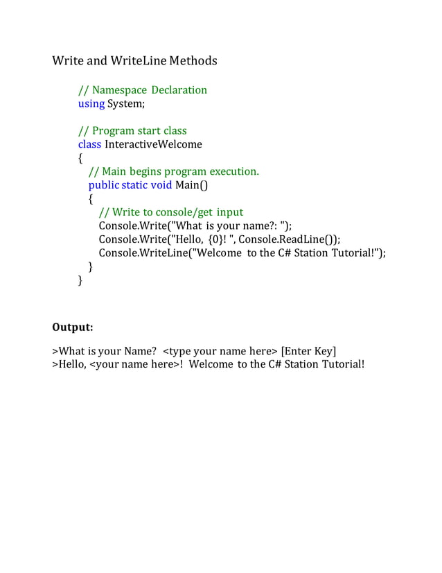 Write and write line methods | PDF