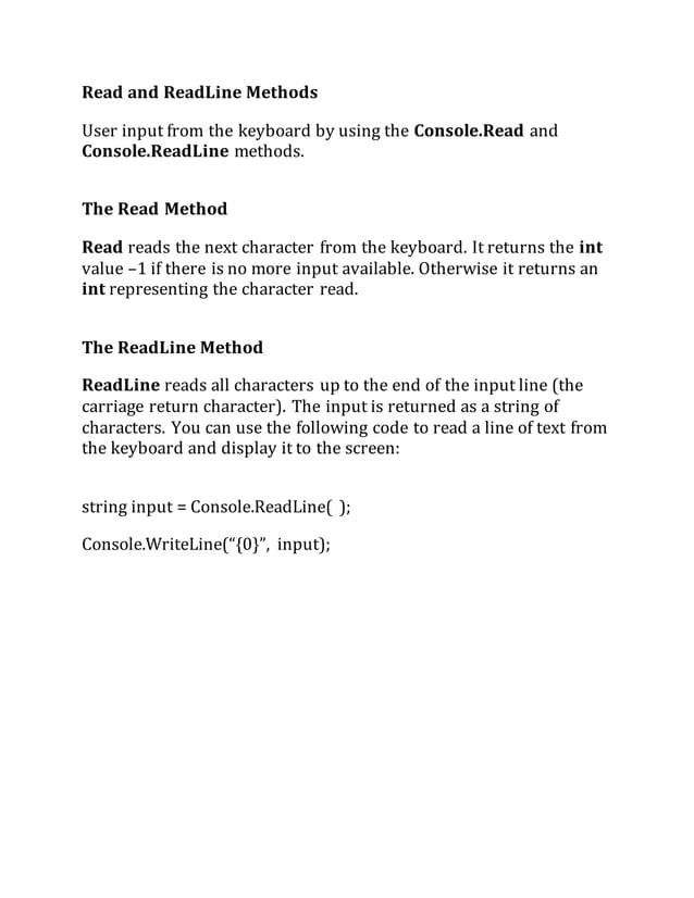 Write and write line methods | PDF