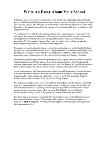 Write An Essay About Your School.pdf | Homework and Study | Education