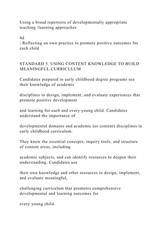 Write an essay that describes your understanding of the NAEYC Standa | DOCX