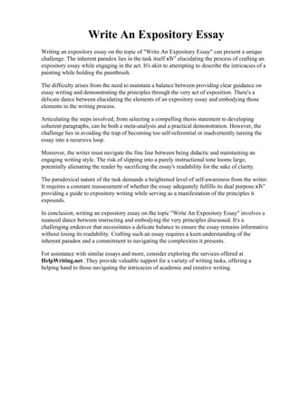 Write An Expository Essay | PDF