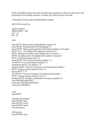 Write an MASM program that meets the following requirements- Please us.pdf