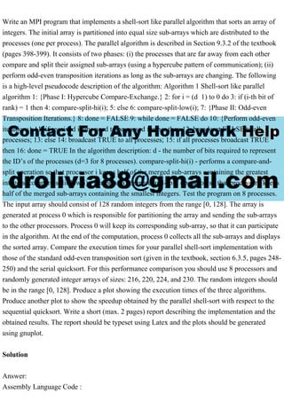 Write an MPI program that implements a shell-sort like parallel algo.pdf