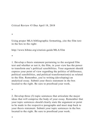 Write a outline of political science essay! Its about one of the.docx