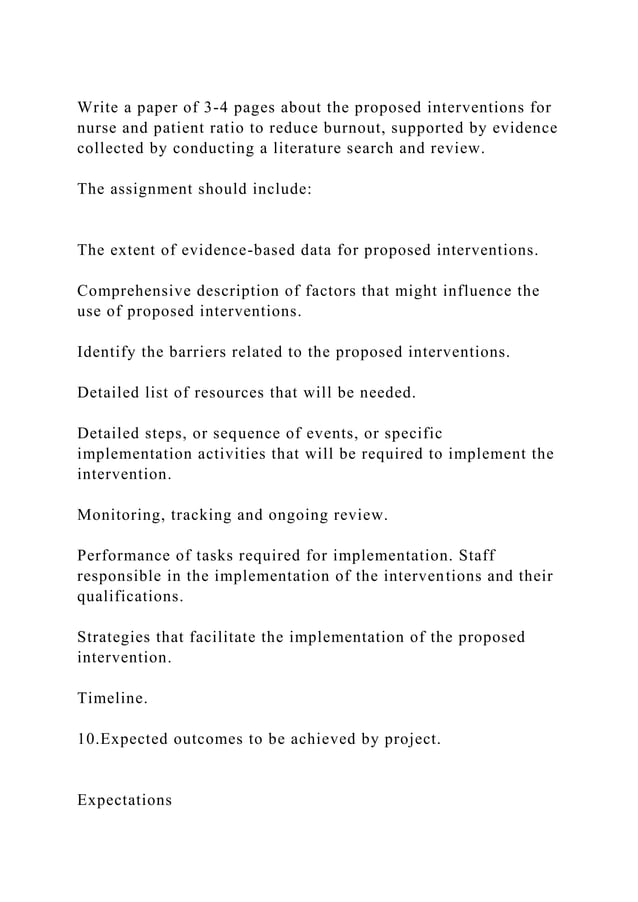 Write a paper of 3-4 pages about the proposed interventions for nurs.docx