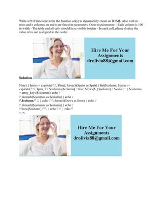 Write a PHP function (write the function only) to dynamically create a.docx