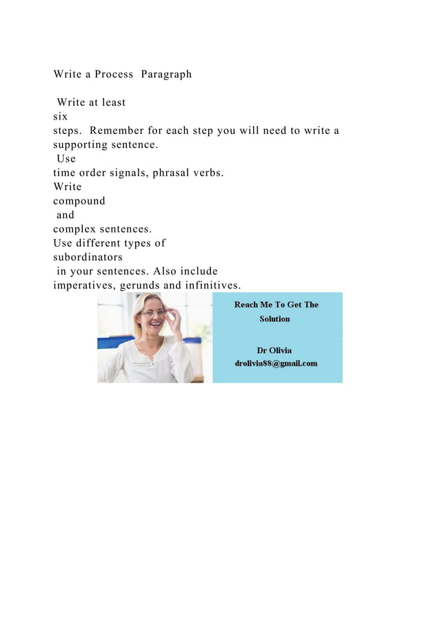 Write a Process Paragraph Write at least six steps. Reme.docx