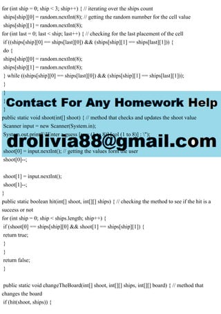 Write a program in java in which you will build the“Sink theShipsGam.pdf