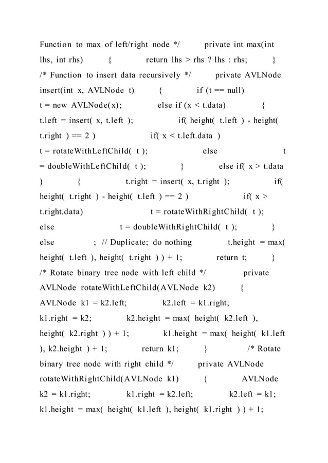Write a program that displays an AVL tree along with its balance fac.docx