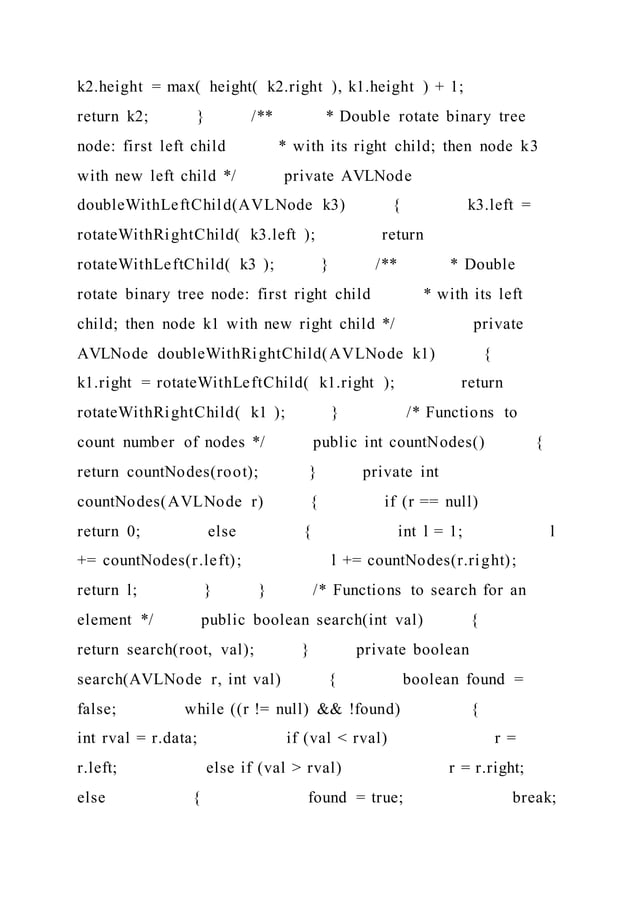 Write a program that displays an AVL tree along with its balance fac.docx