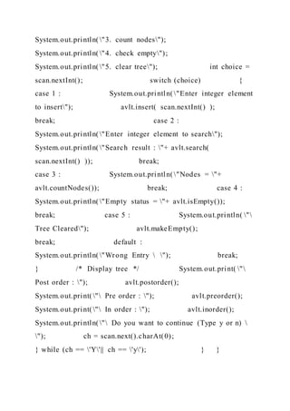 Write a program that displays an AVL tree along with its balance fac.docx