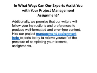 Complete Guide to Know How to Write a Project Management Assignment | PPTX