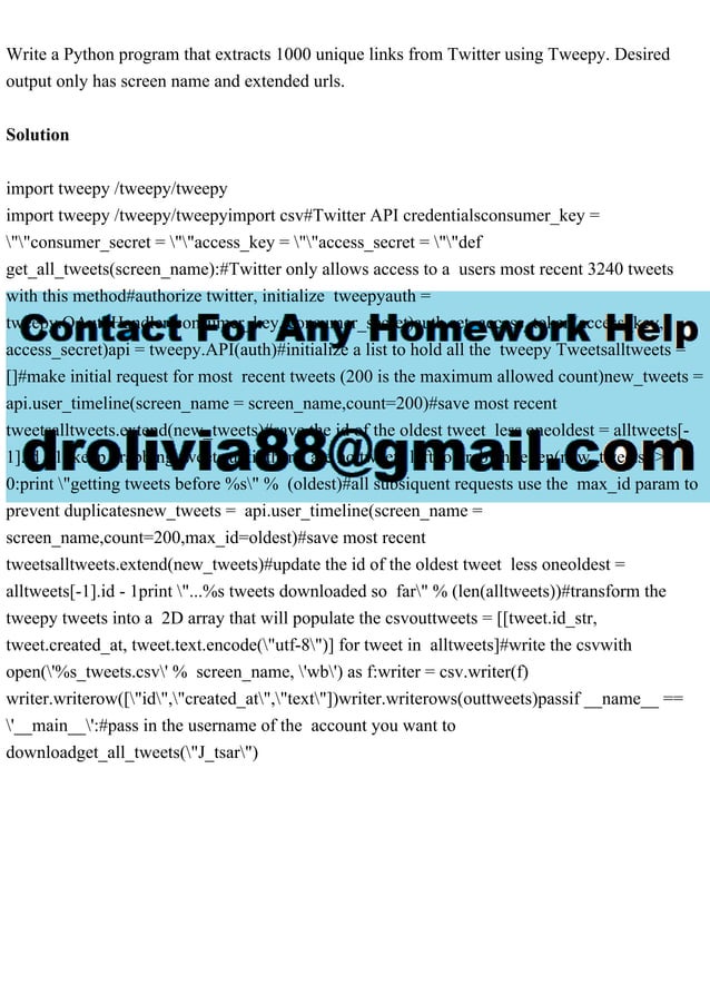 Write A Python Program That Extracts 1000 Unique Links From Twitter Pdf 5877
