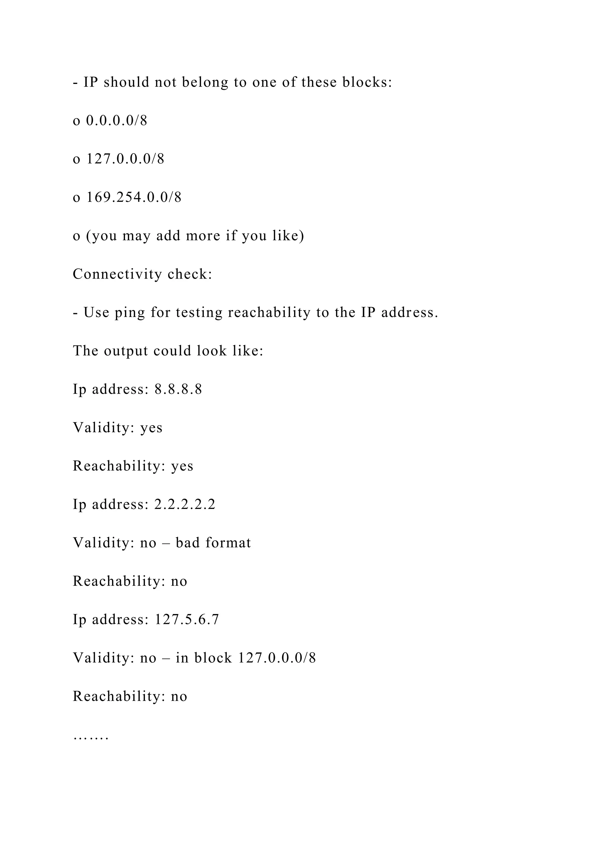 Write A Python Program That Reads Ip Addresses From An Input Fil Docx