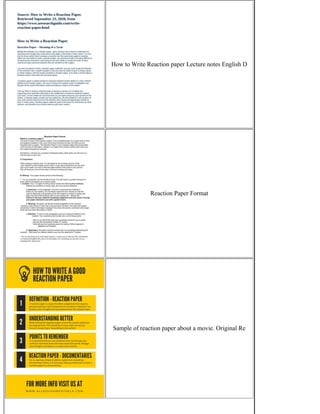Write A Reaction Paper | PDF