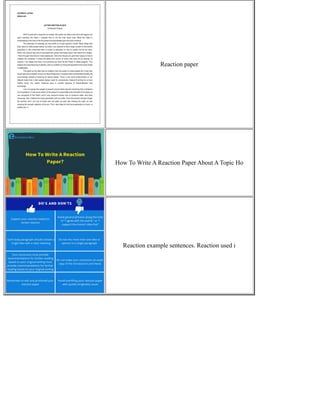 Write A Reaction Paper | PDF