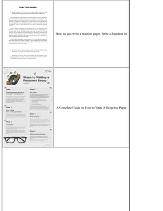 Write A Reaction Paper | PDF