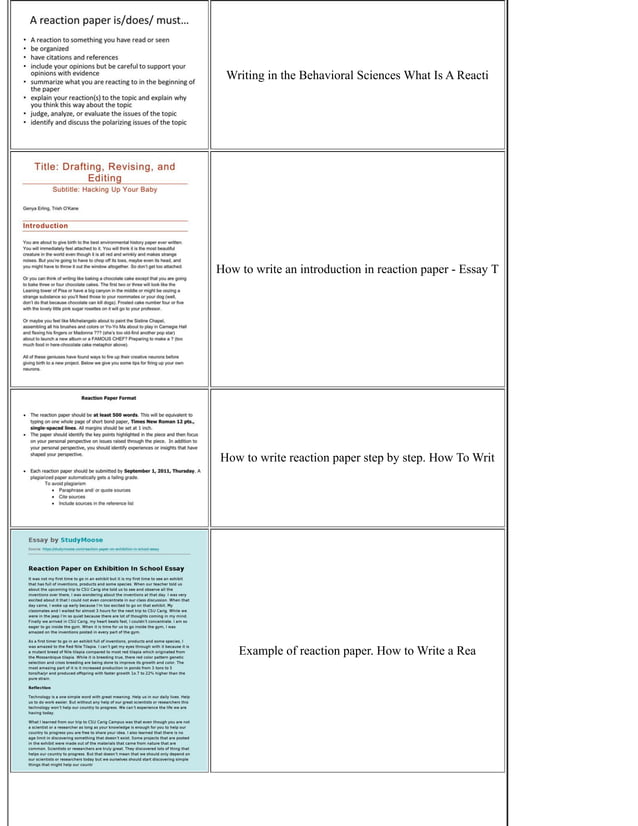 Write A Reaction Paper | PDF