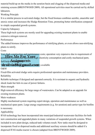 Write a summary on recent developments of integrated fixed film.pdf