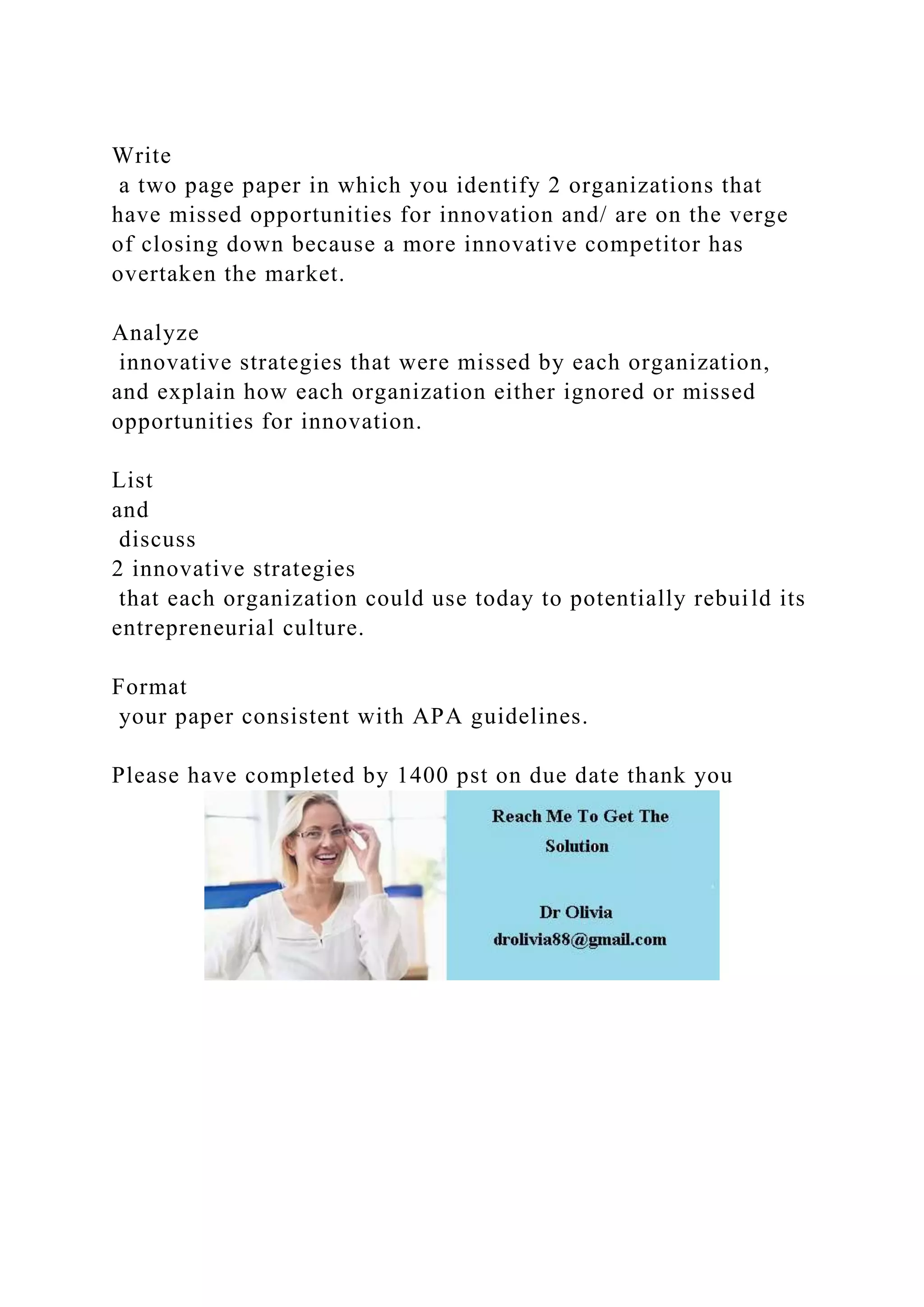 Write a two page paper in which you identify 2 organizations that .docx