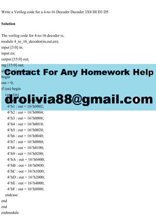 Write a Verilog code for a 4-to-16 Decoder Decoder 3X8 DI D3 D5 .pdf