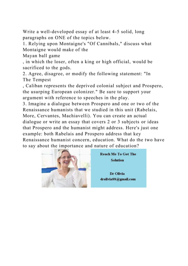 Write a well-developed essay of at least 4-5 solid, long paragraphs .docx