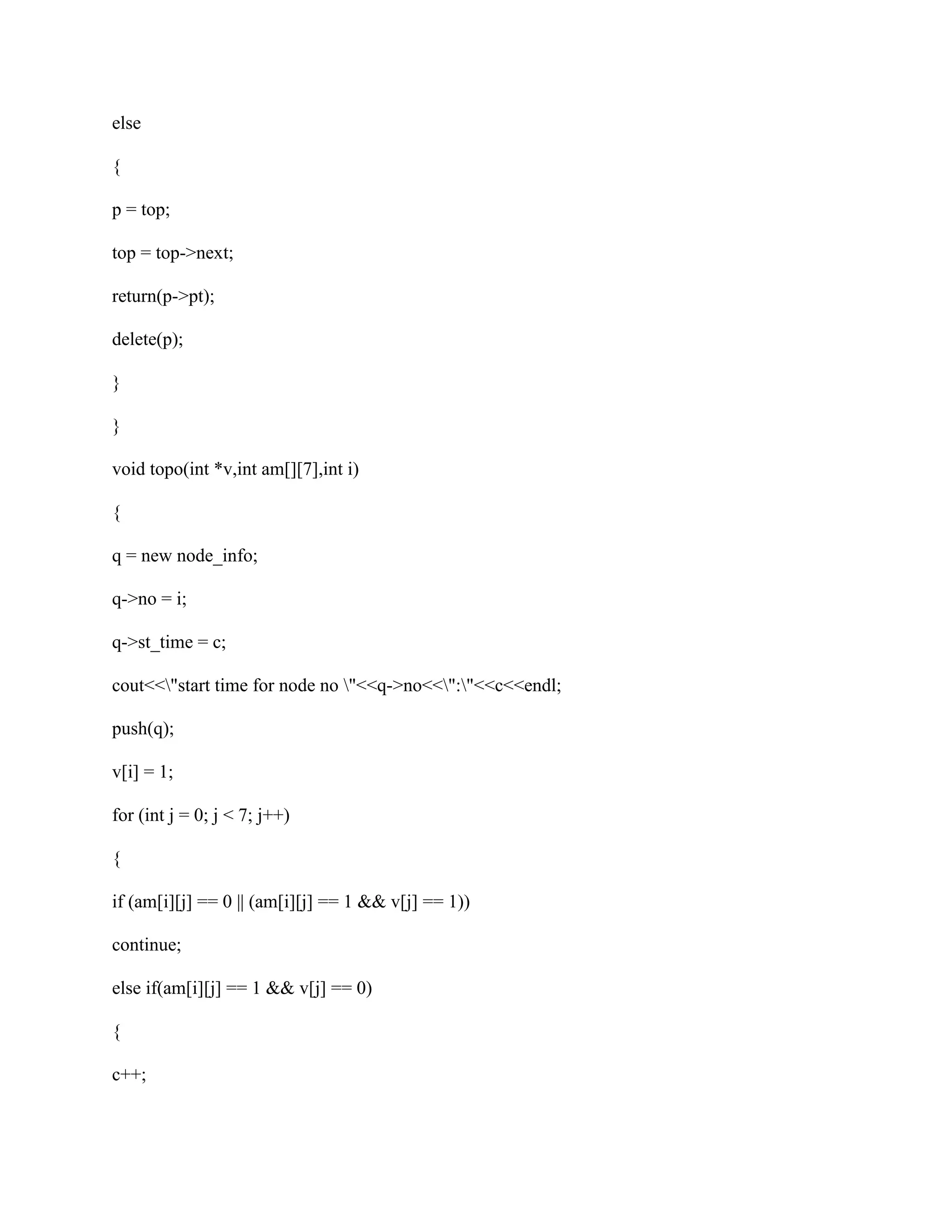 Write code in C++ Write a program to perform a topological sort on a g.docx