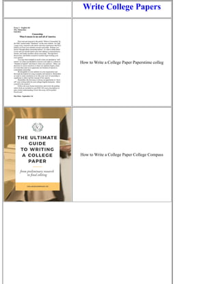 Write College Papers | PDF