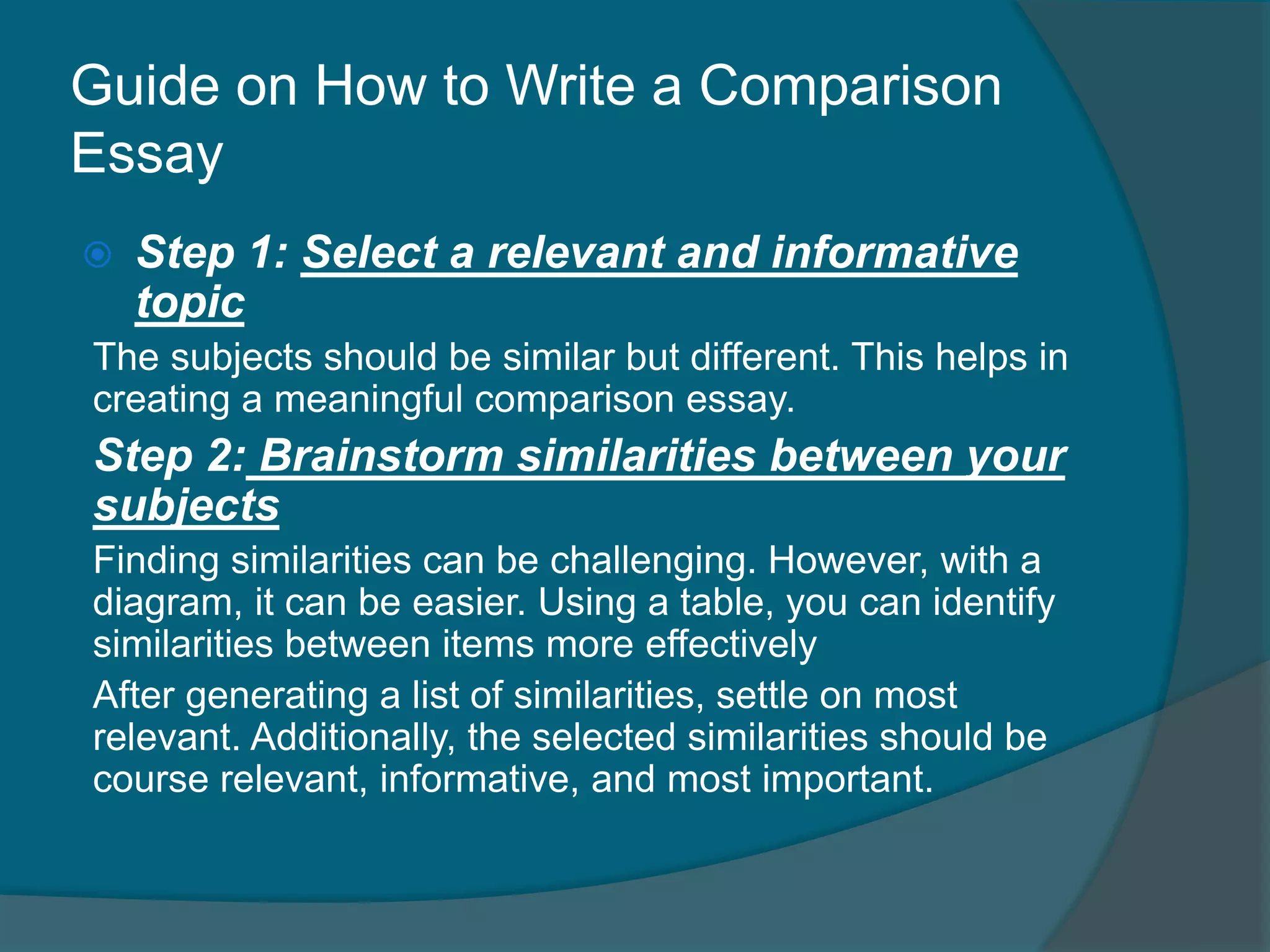 Write comparison essay 1 | PPTX
