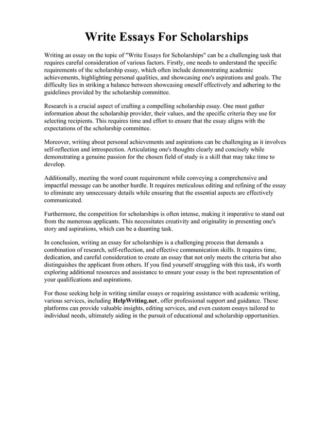 Write Essays For Scholarships | PDF