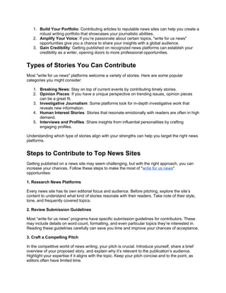 Write for Us News – How to Contribute Stories to Top News Sites | DOCX