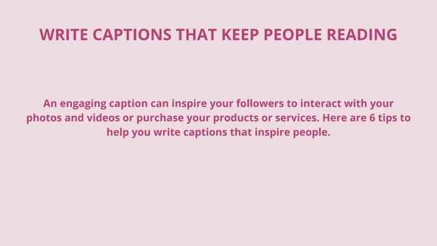 Write instagram captions that engage your audience | PPT