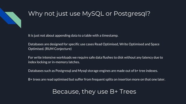 Write intensive workloads and lsm trees | PPT