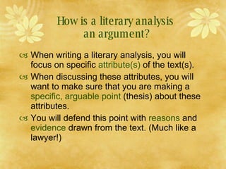 Writing a Literary Analysis | PPT