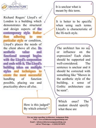 Write My Architecture Assignment | PPTX
