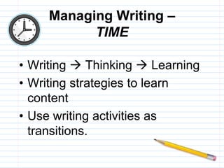 Write On! Using Writing to Improve Student Learning | PPTX