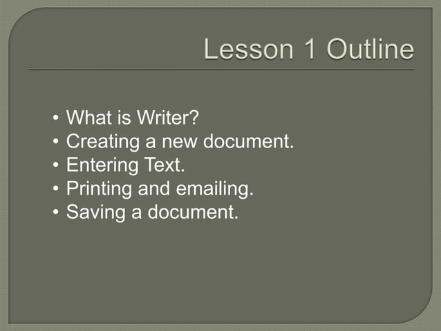 Libre Office Writer Lesson 1 | PPTX | Desktop Publishing | Computer Software and Applications