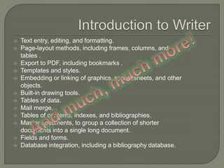 Libre Office Writer Lesson 1 | PPTX