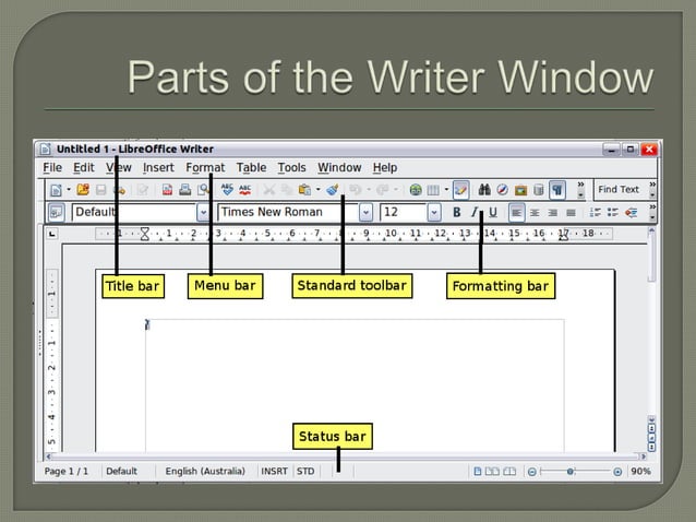 Libre Office Writer Lesson 1 | PPTX | Desktop Publishing | Computer ...