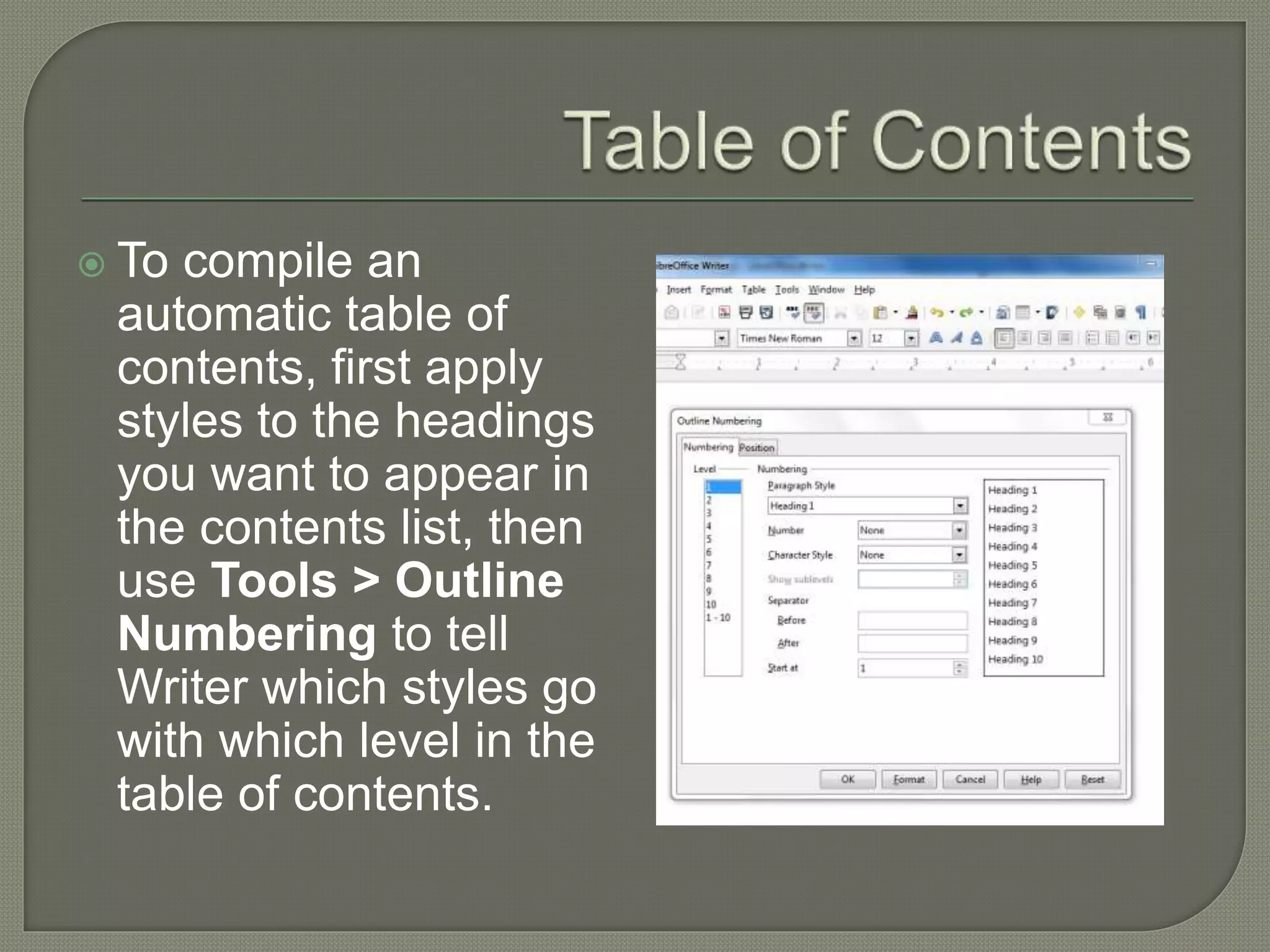 Libre Office Writer Lesson 3: Using Styles and Templates | PPTX