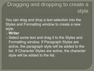 Libre Office Writer Lesson 3: Using Styles and Templates | PPTX