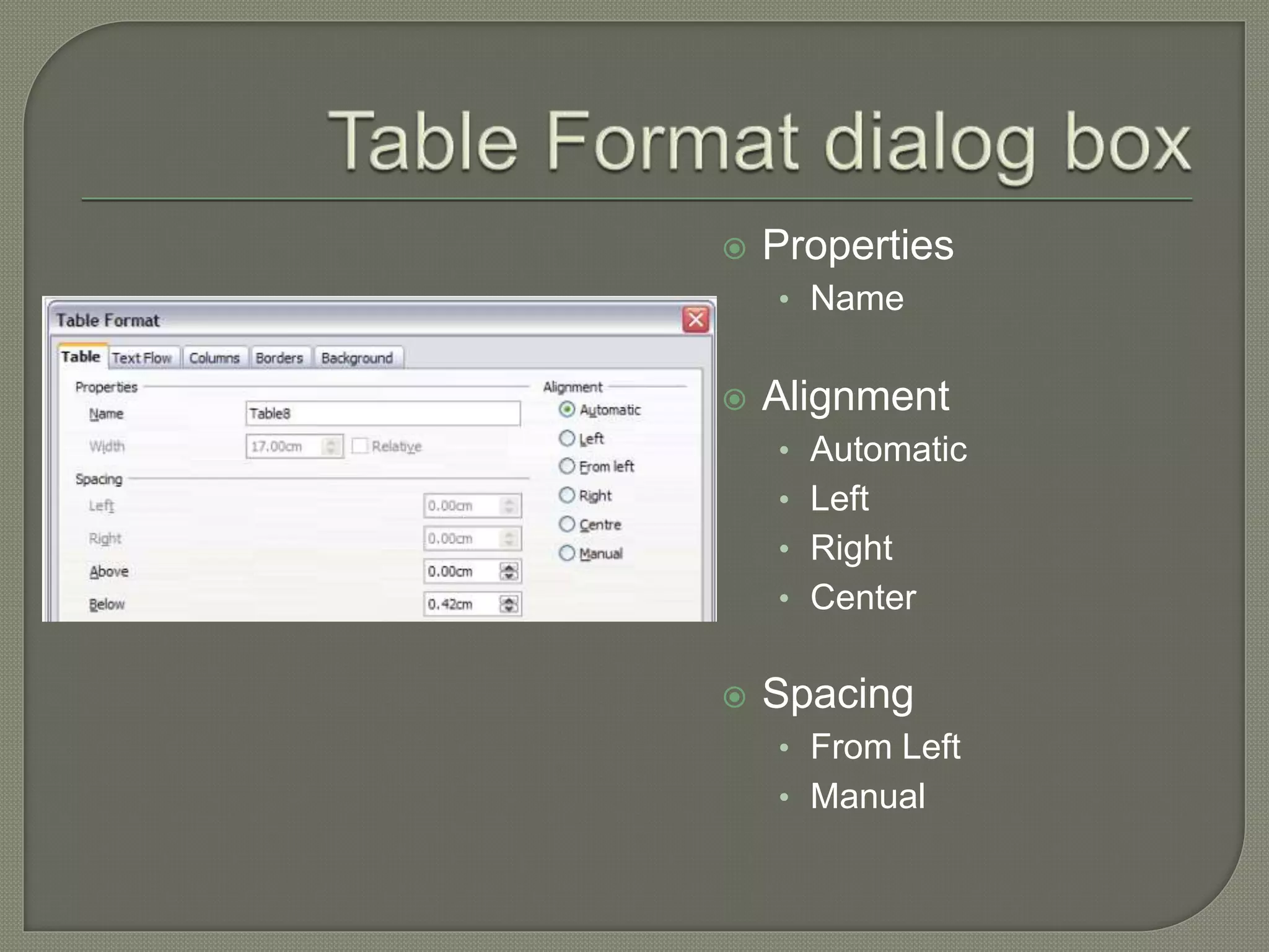 Libre Office Writer Lesson 4: Working with tables and templates | PPTX