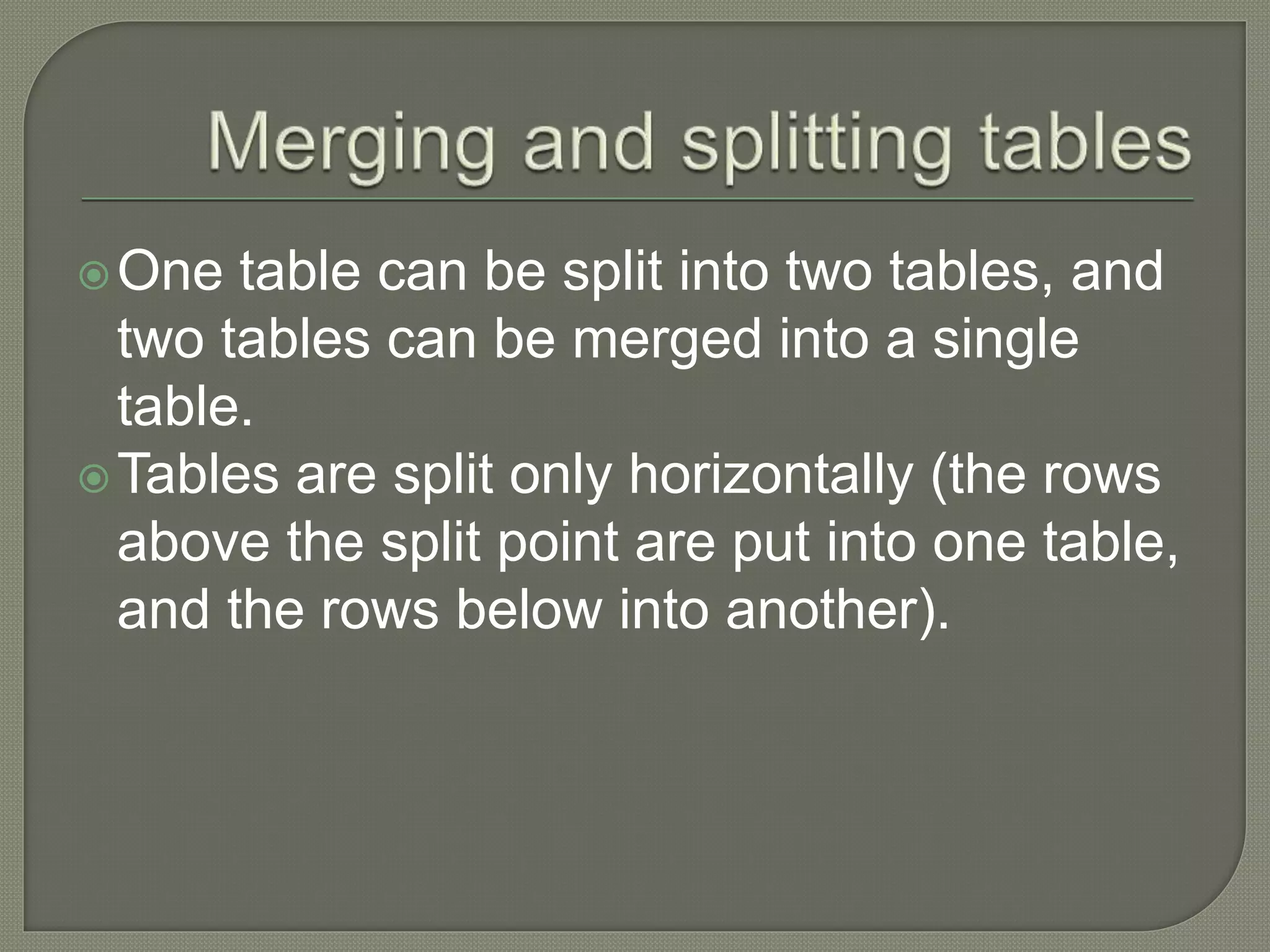 Libre Office Writer Lesson 4: Working with tables and templates | PPTX