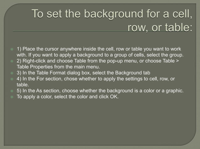 Libre Office Writer Lesson 4: Working with tables and templates | PPTX