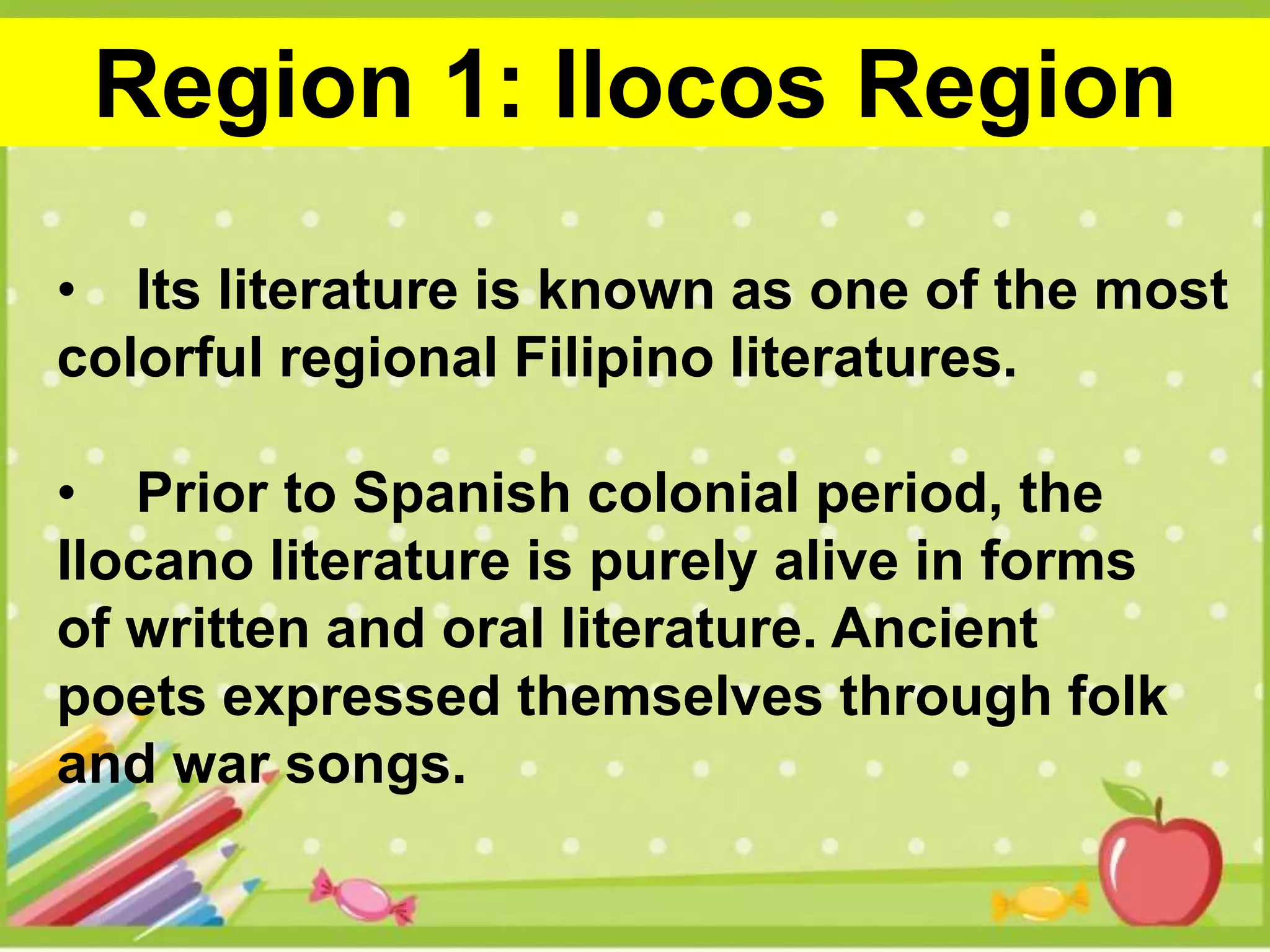 Writers from region 1 and their contributions in the development of ...