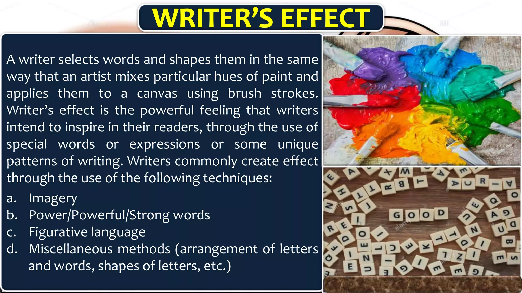 Writer's use of language writer's effect | PPTX
