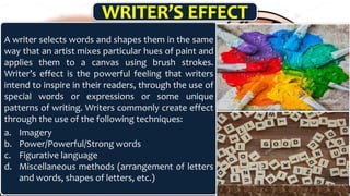 Writer's use of language writer's effect | PPTX